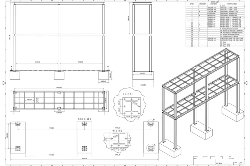 Các ký hiệu trong bản vẽ kết cấu thép cần biết